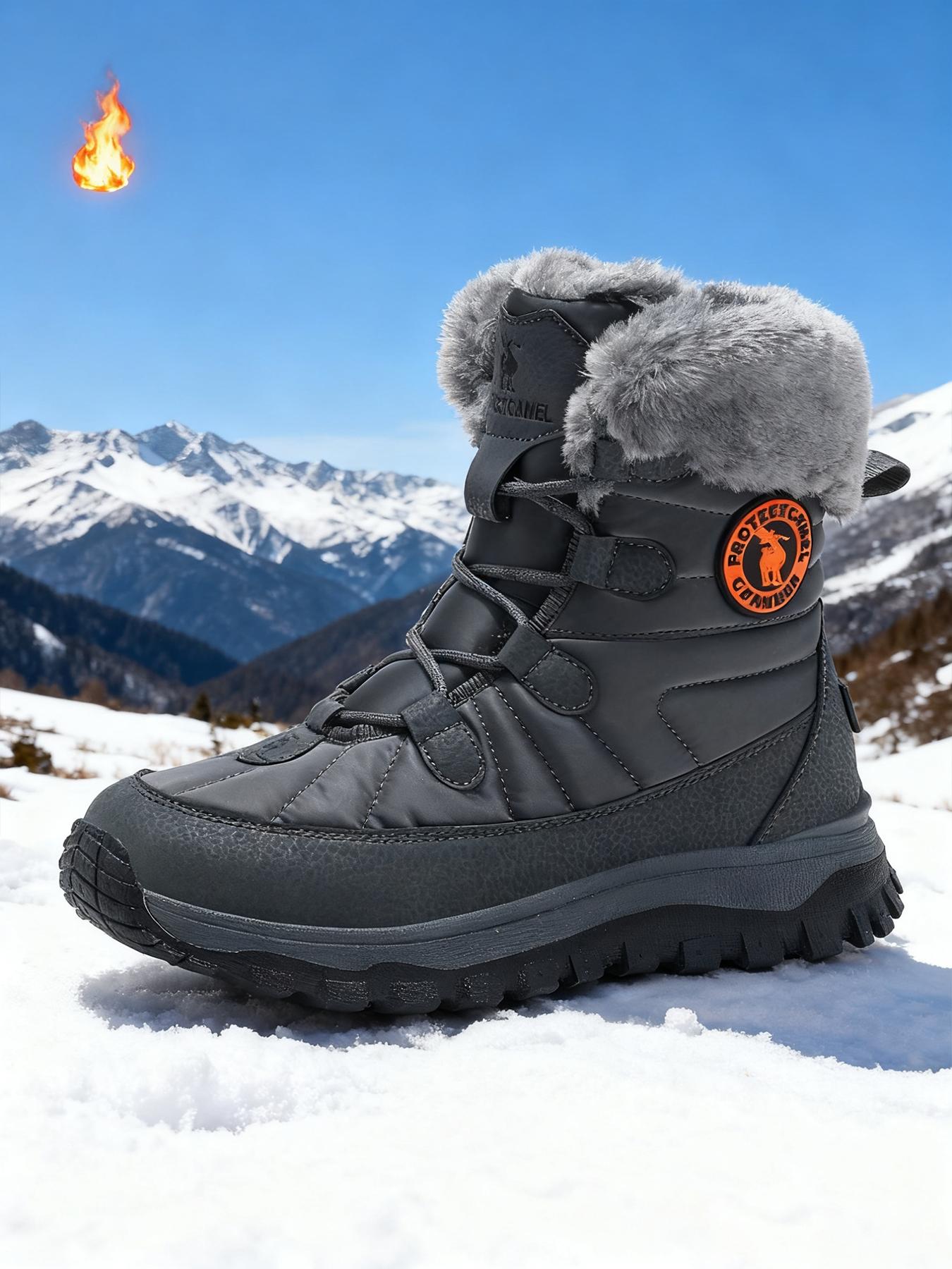 Fuzzy Collar Women's Light Gray Snow Boots - Warm & Cozy - TikTok Shop