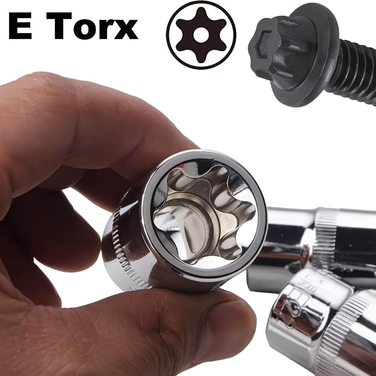 19-Piece Multi-Functional E-Type Hex Socket Set, Combination Wrench ...