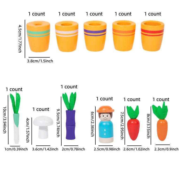 Wooden Flower Pot Matching Game Set, Interactive Planting Simulation ...