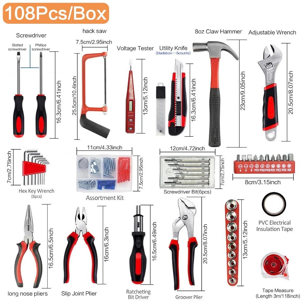 Professional Portable Tool Set for Home Repair & DIY - High Carbon ...
