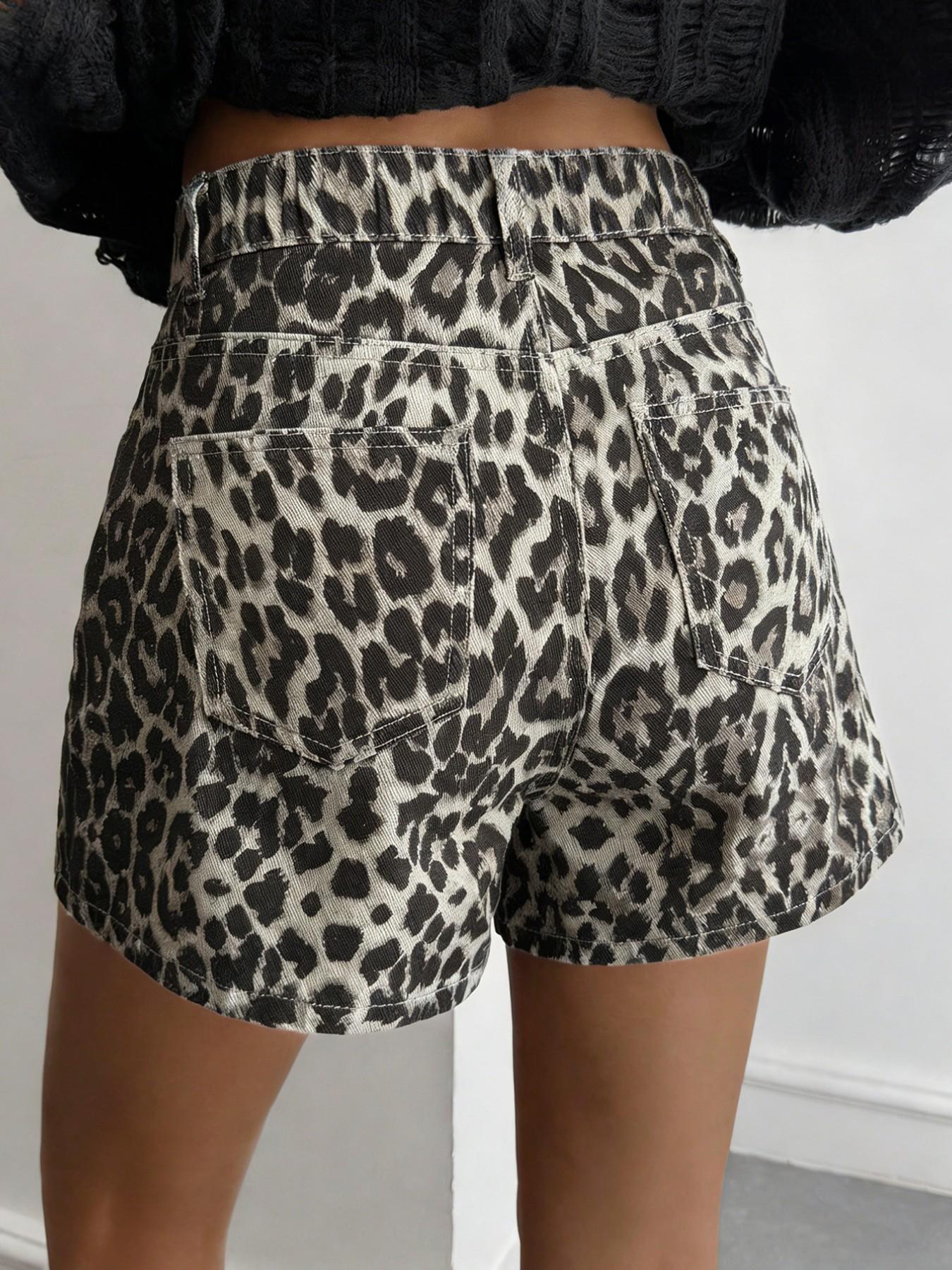 Leopard Print Denim Capri Pants for Women, Womenswear, Summer New ...