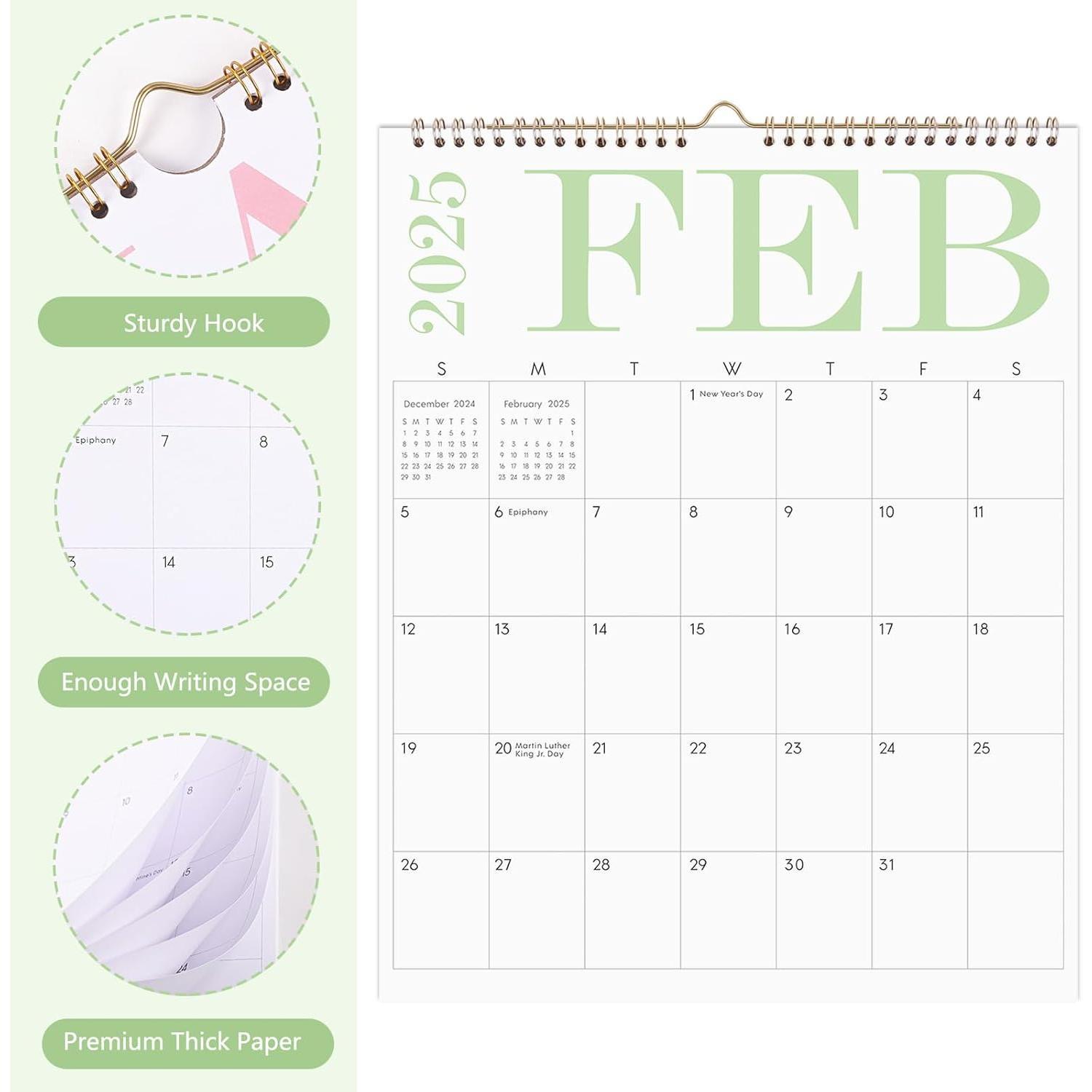 Wall Calendar 2025-2026, 26 Monthly Wall Calendar 2025-14" x 11" - Runs ...