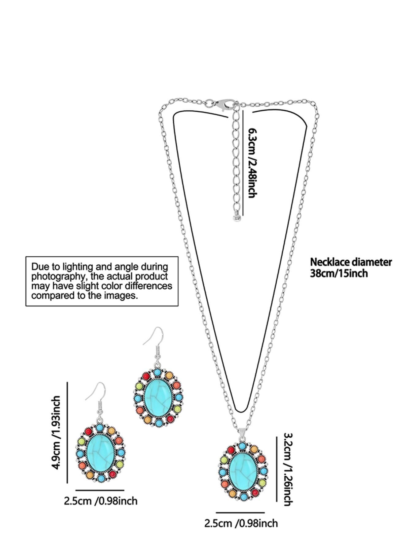 Bohemian Turquoise Trendy Vintage Jewelry Set, Colorful Beaded Women's ...