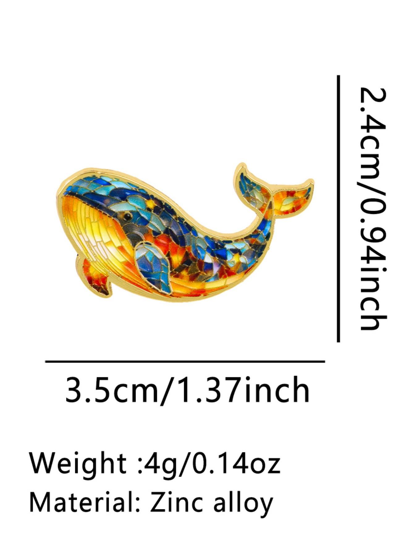 Whale Badge Classic Cartoon Animal Design Pin Brooches, Cute Daily ...