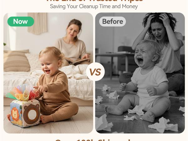 YOUUYS Baby Tissue Box Toy for Babies Montessori Toys Baby Tissue Box ...