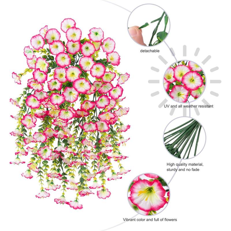 Artificial Morning Glory Hanging Decoration, 4 Counts/set Faux Flower ...