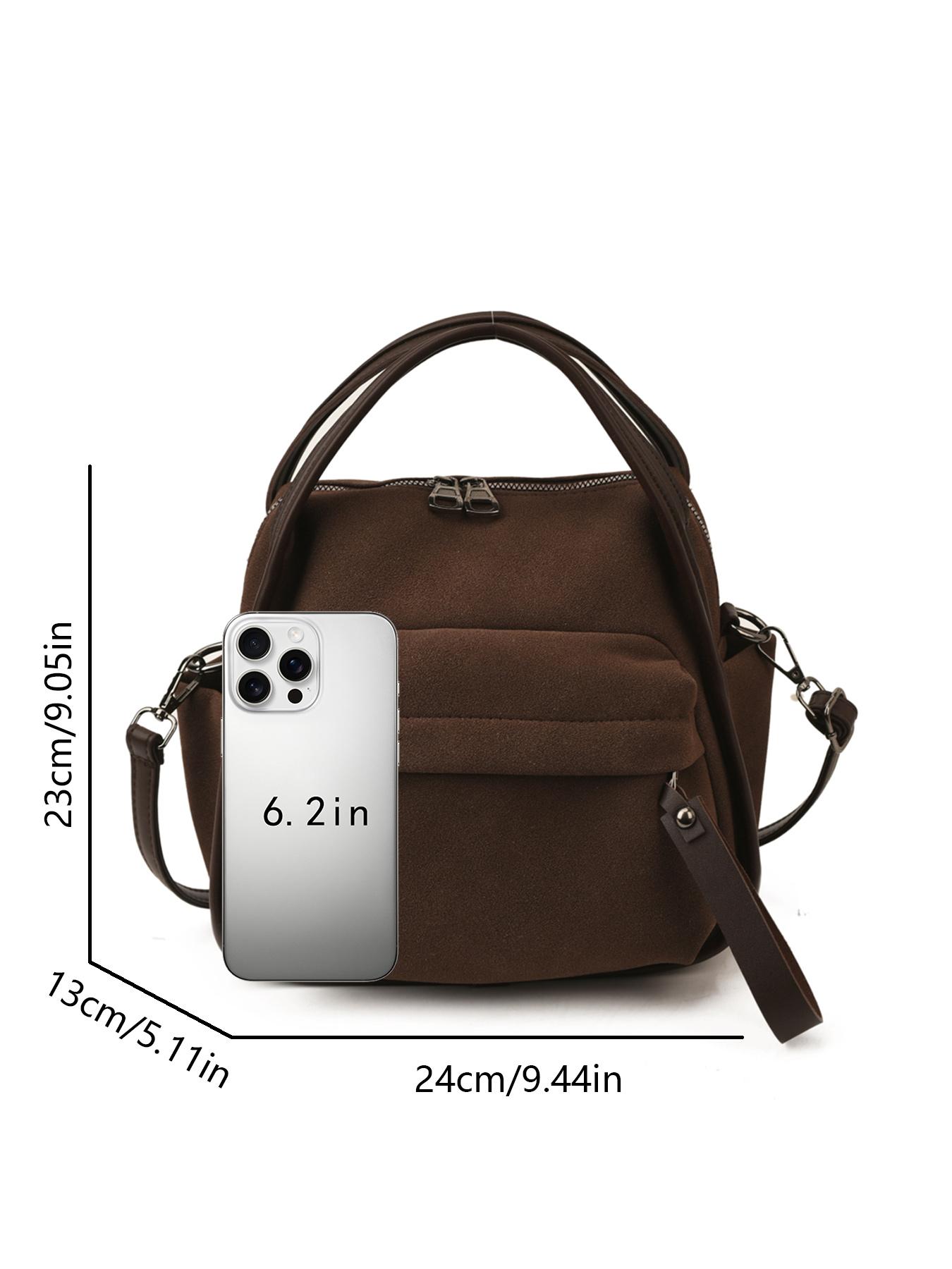 Fashionable commuter versatile shoulder handbag, retro simple solid ...
