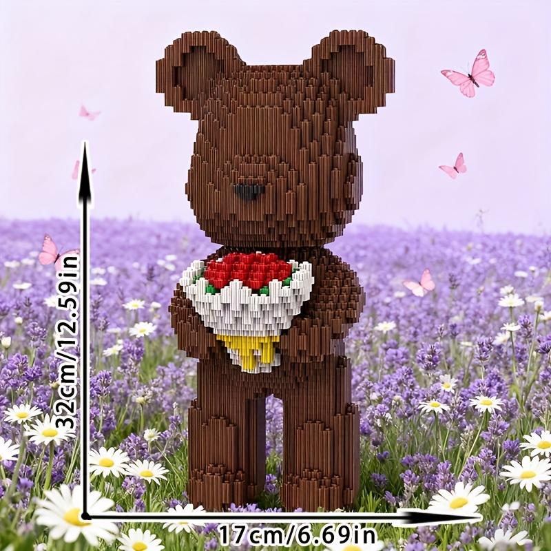 Bear Flower 3D Puzzle Building Blocks Decoration, Home Office Bookshelf ...