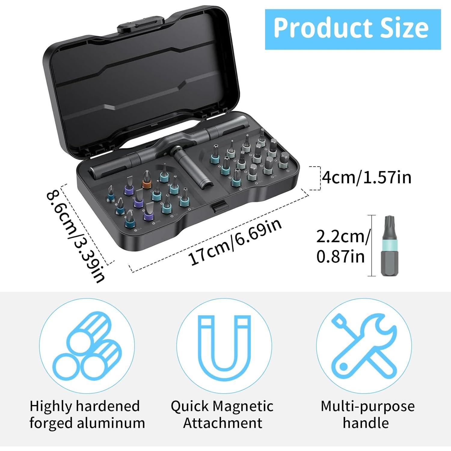 24 in 1 Set,DIY Ratchet Mini Removable Self-Assembly Precision Tool Kit ...