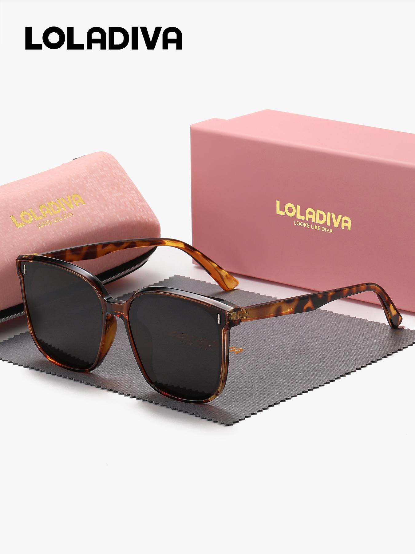 1 Pair LolaDiva Unisex Full Frame Square Frame Trendy Casual Sunglasses ...