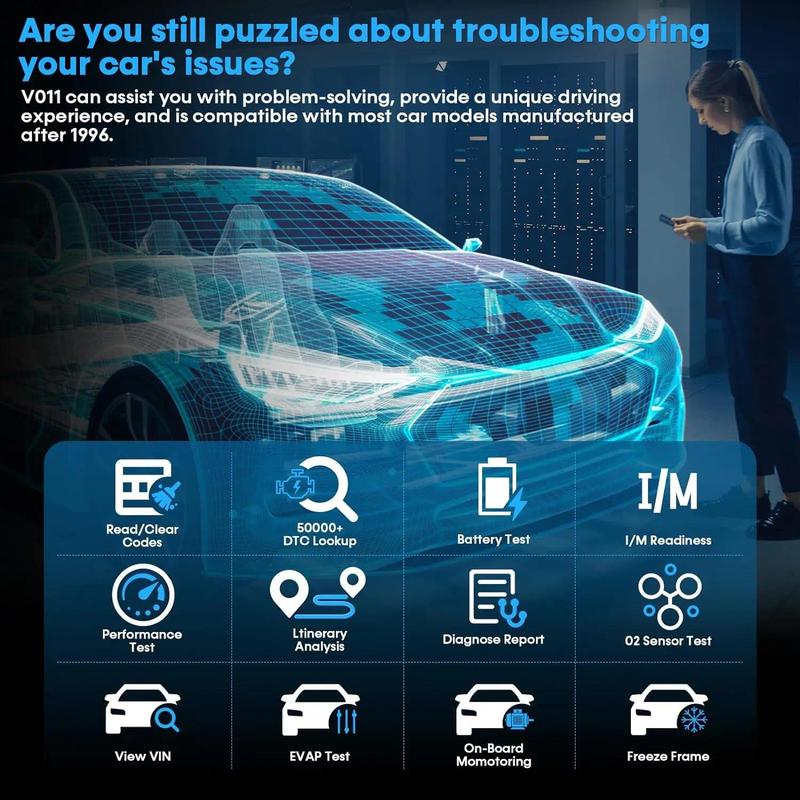 V011 OBD2 Scanner, Bluetooth-compatible 5.4 Diagnostic Scan Tool ...