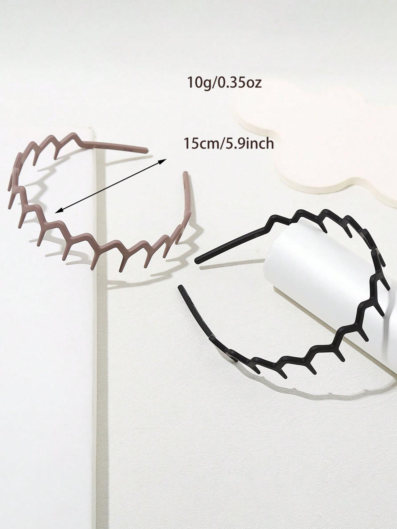 2pcs Toothed Wavy Headband, Simple Anti-Slip Suitable For Men & Women ...