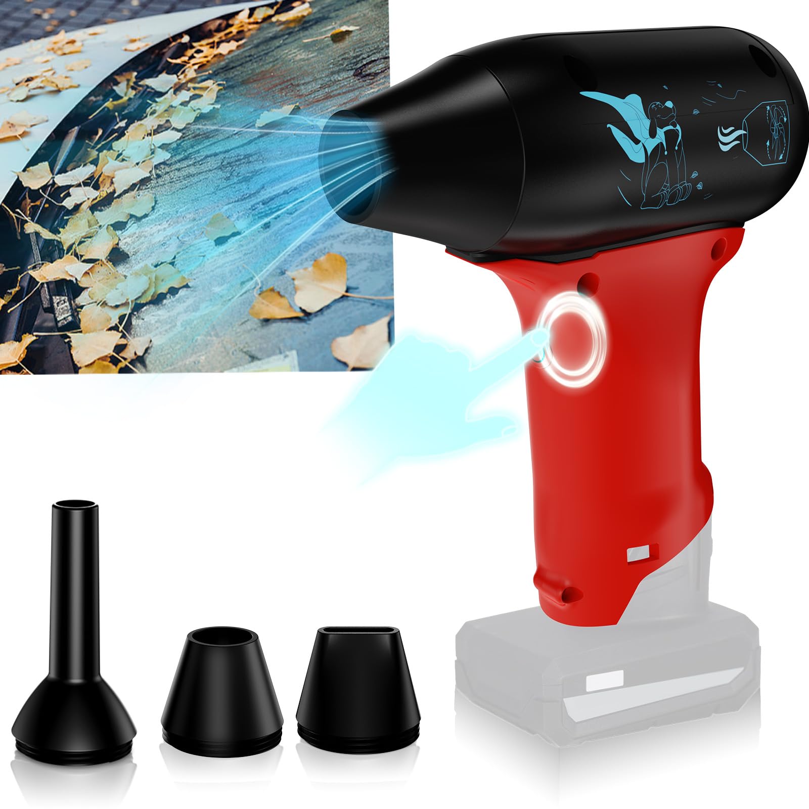 Multifunctional Turbo Jet Blower - Handheld Cordless Powerful Portable ...