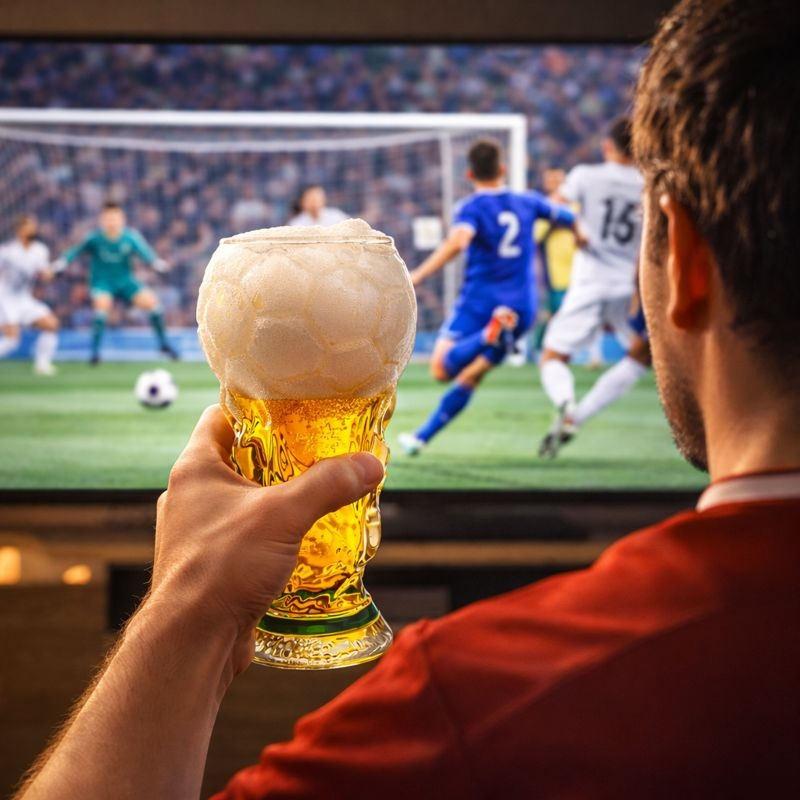 New creative 500ml football-shaped beer glass, thickened glass football ...