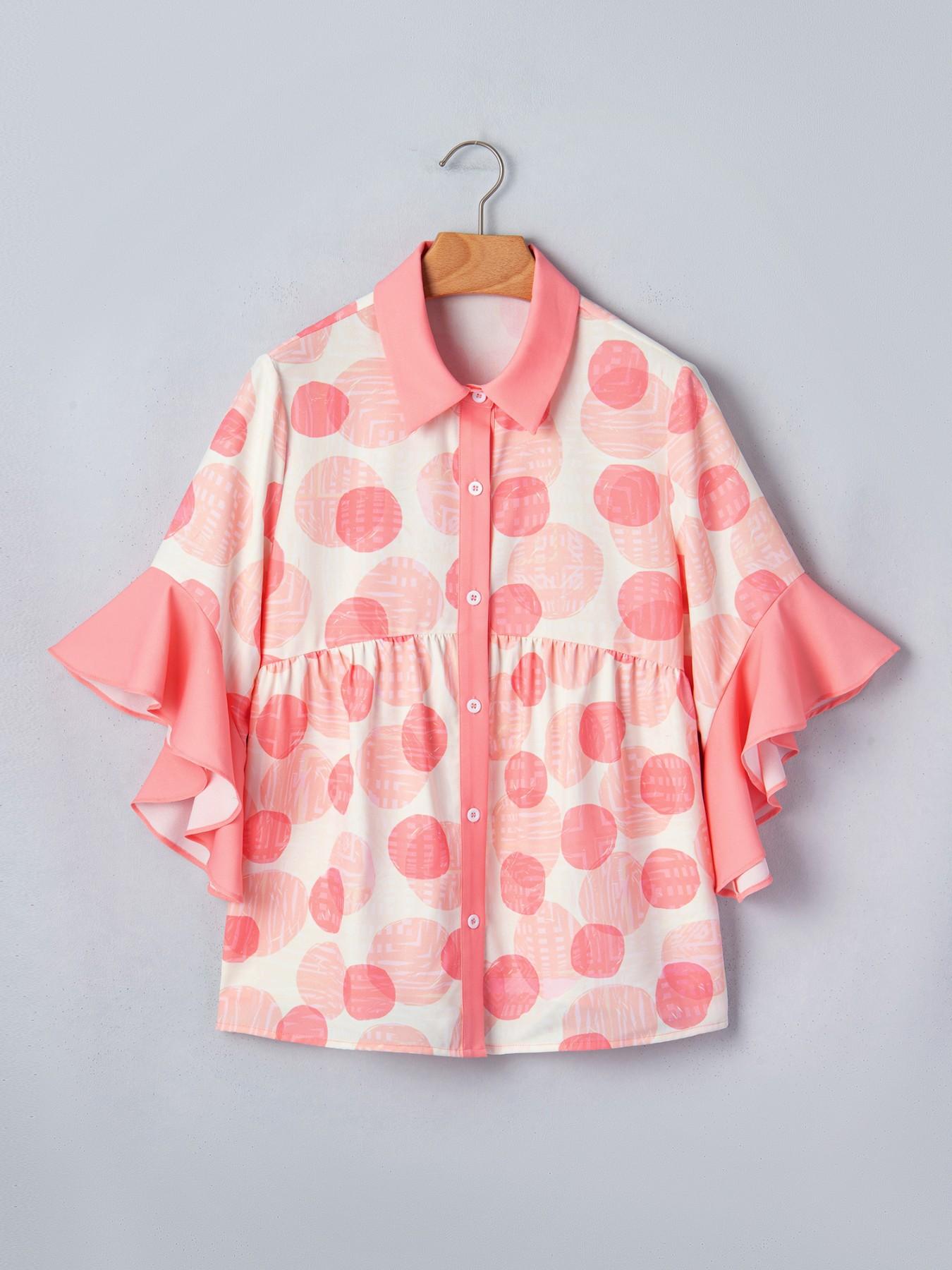 Summer Cute Casual Double-Layer Polka Dot Print Ruffle Trim Short ...