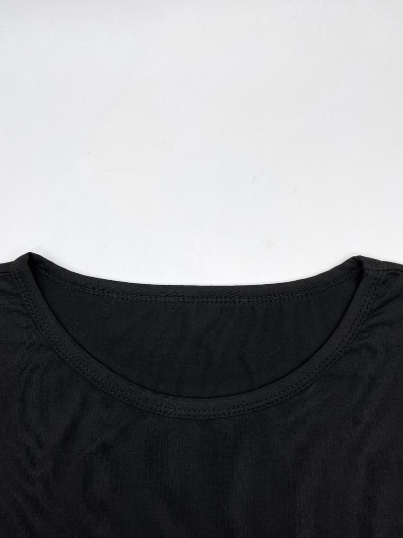 Spring Fall Fashion Simple Solid Color Round Neck Long Tank Top, Slim ...