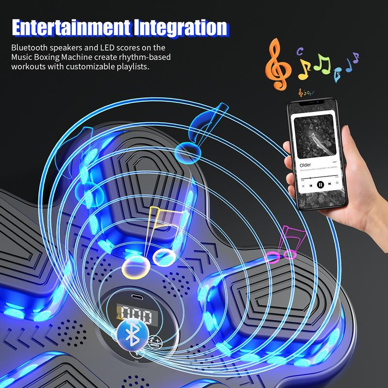 Music Boxing Machine for Kids Adult, Wall Mounted Bluetooth Punching ...
