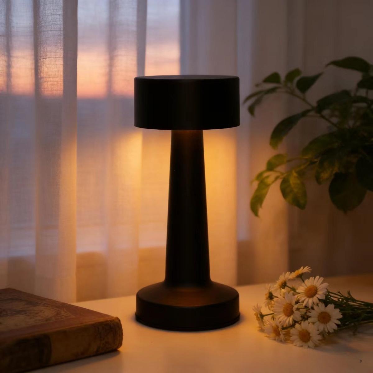 Portable Rechargeable LED Touch Table Lamp, Adjustable Dimmable Metal ...
