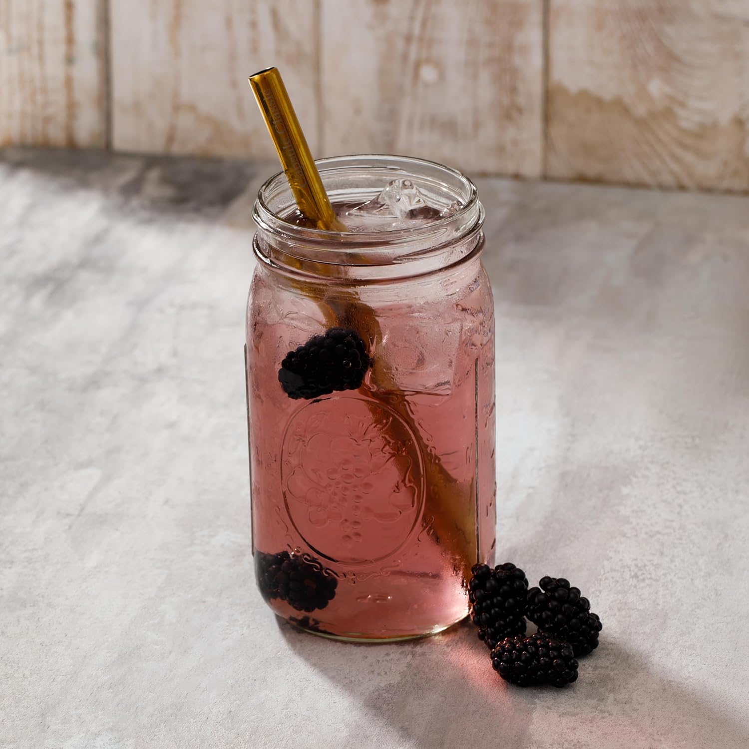 Boba Cups 32 oz (2-Pack) - Mason Jar Glass Cups with & Stainless Steel ...