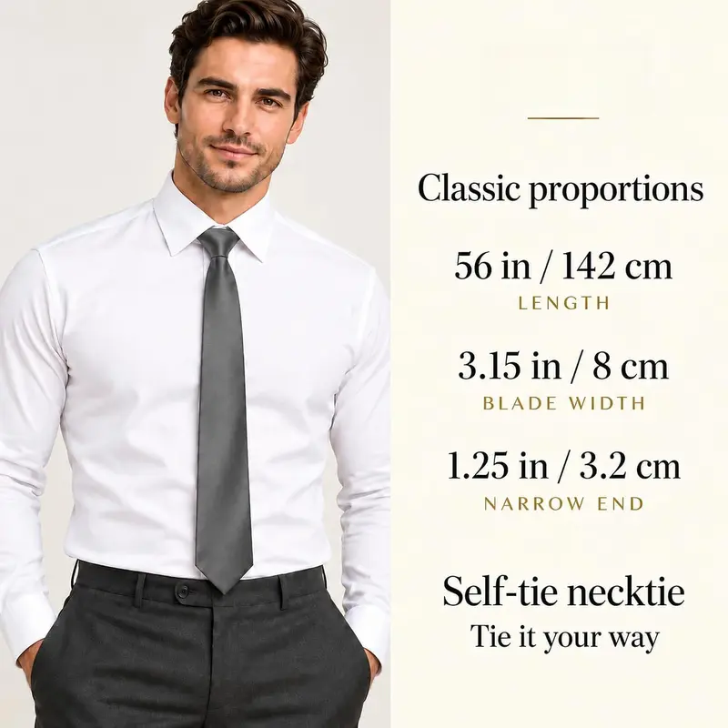 Ties for Men Solid Color Necktie for Business Wedding and Formal ...