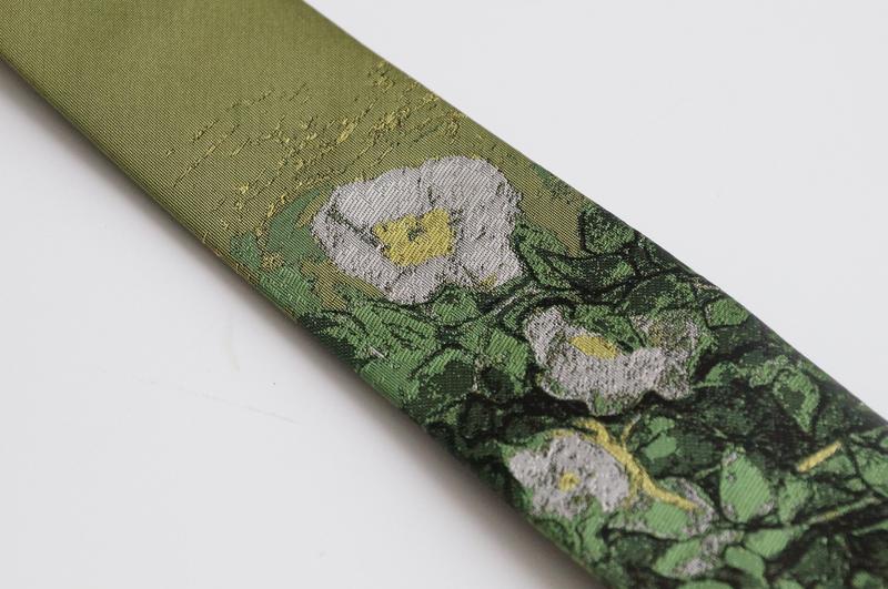 Men's Luxury Jacquard Tie with Van Gogh Wild Roses Embroidery, High-End ...