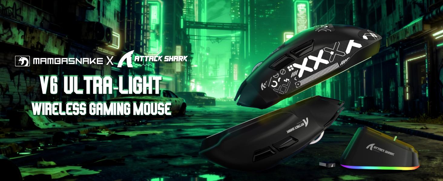 ATTACK SHARK V6 Tri-Mode Gaming Mouse With Magnetic Charging Dock ...
