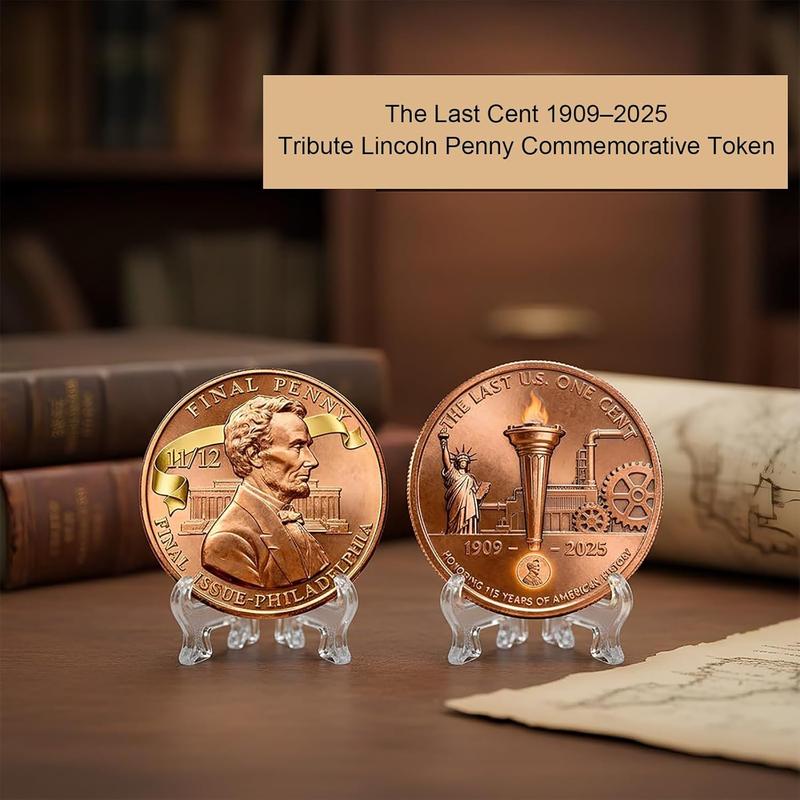 Lincoln Final Penny, The Last Penny Tribute Token 1909–2025, Coins ...