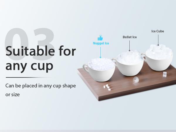 Antarctic Star Nugget Ice Maker,44 Lbs/24H,Countertop Ice Maker with ...