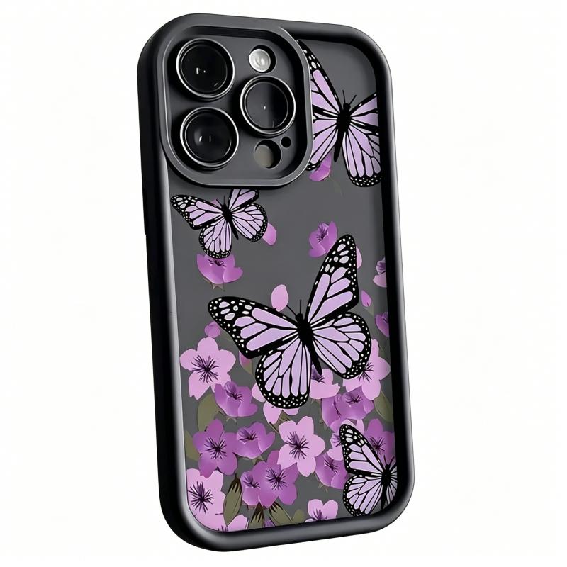 Art Purple Butterfly Phone Case For iPhone 17Air 17 16E 16 15 14 13 12 ...