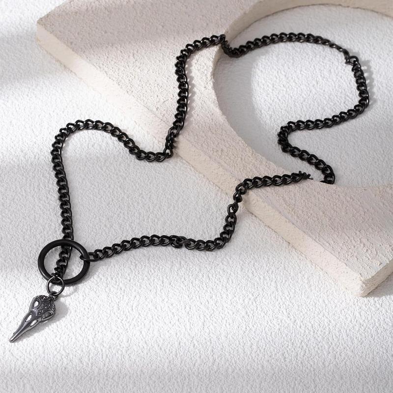 Heart O ring Slip Chain Necklaces for Women Stainless Steel Cuban Chain ...