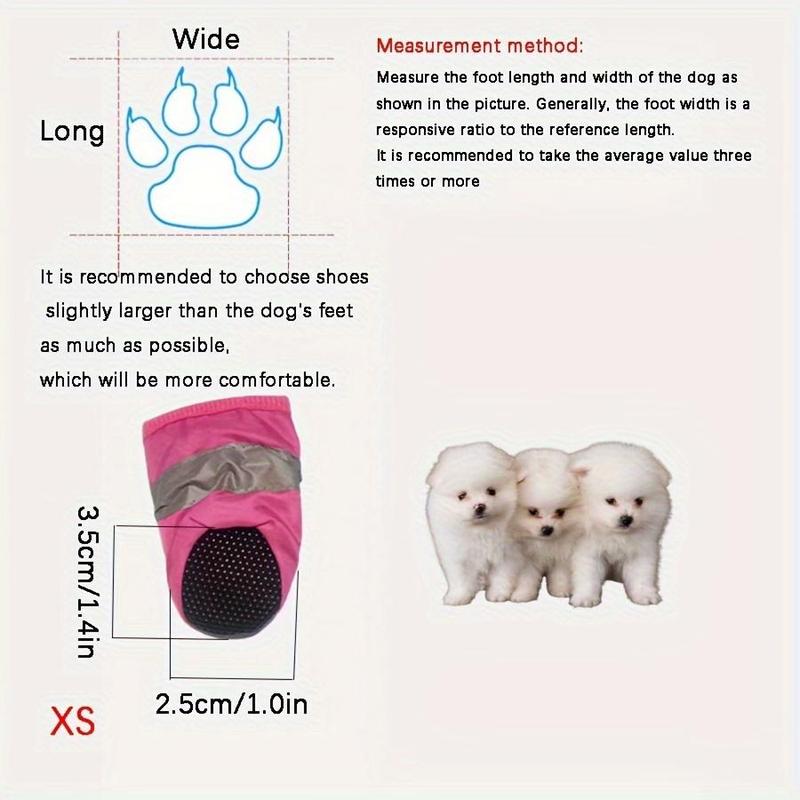 4 Pack Reflective Dog Shoes, Waterproof Anti-Slip Pet Boots for Teddy ...