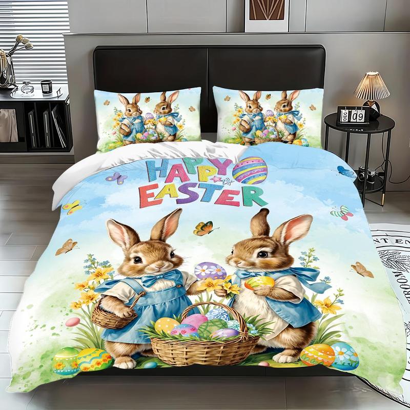 Easter Themed Bedding Set, 3 Counts/set Including 1 Count Bedspread & 2 ...