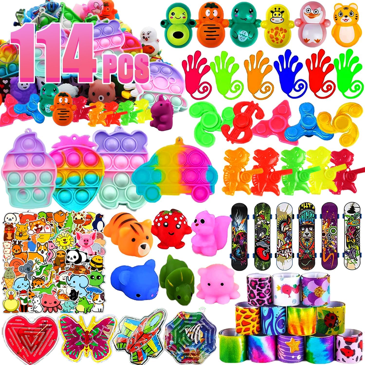 114Pcs Party Favors for Kids 4-8-12, Treasure Box Toys for Classroom ...