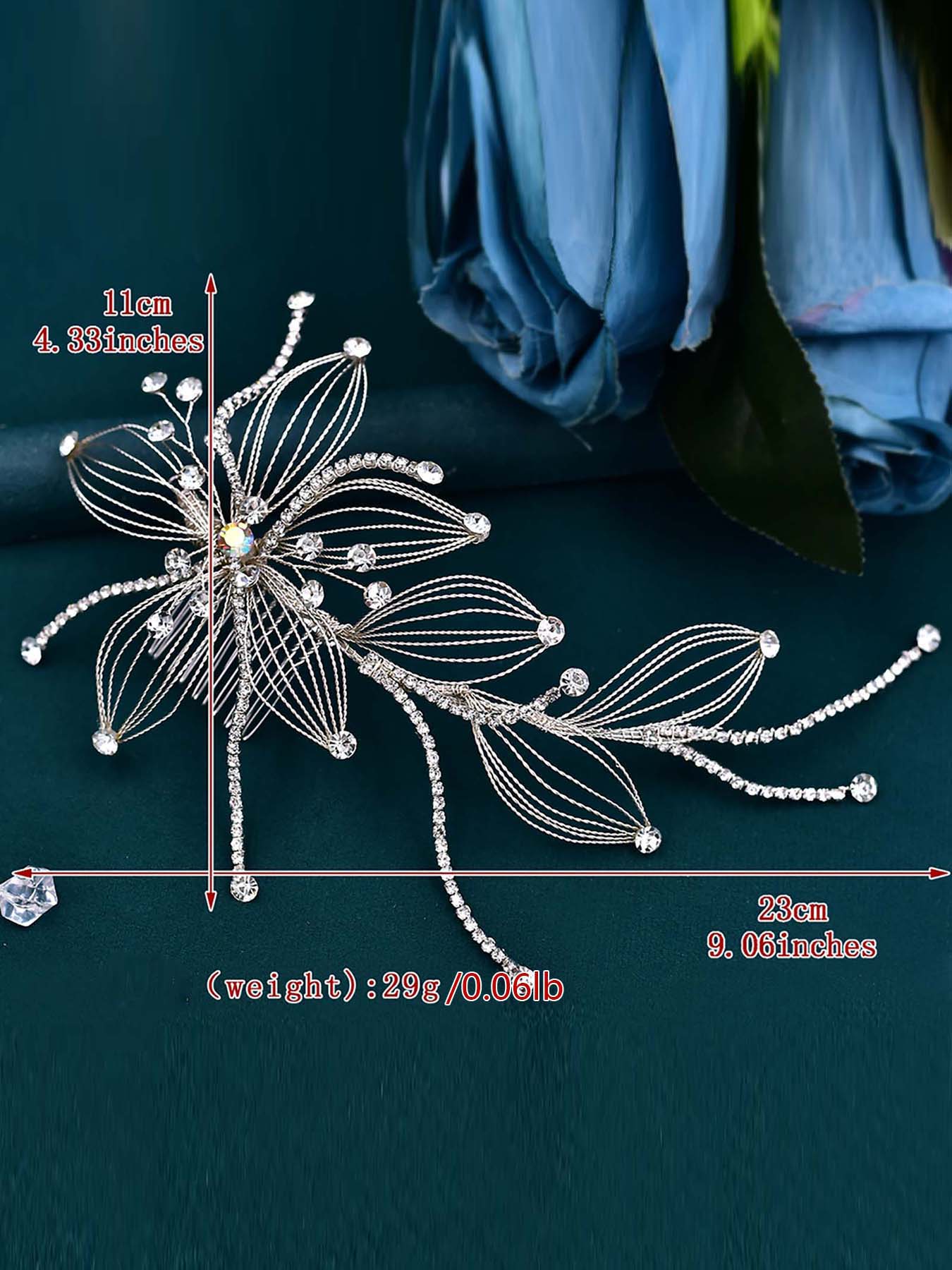 Rhinestone Decorated Hair Comb, Elegant Hair Accessories for Wedding ...