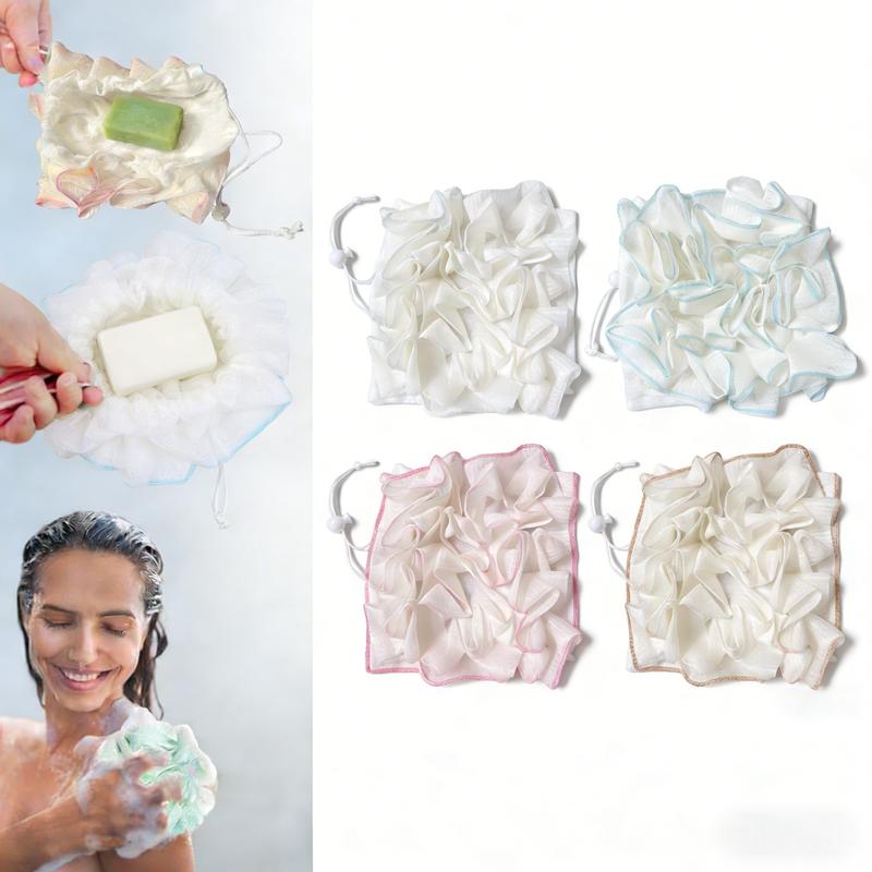 4pcs Washcloth Loofah Combo 2-in-1 Loufee Washcloth That Holds Bar Soap ...