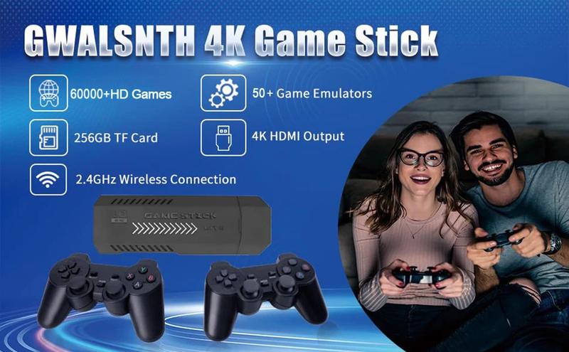 X2 Plus Game Stick 4K HD Retro Gaming Console 256G 60000+ Games with 2 ...