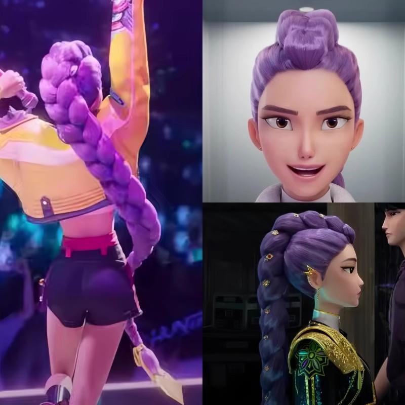 Anime KPop Demon Cos Hunters Superstar Lumi Cosplay Wig Long purple ...