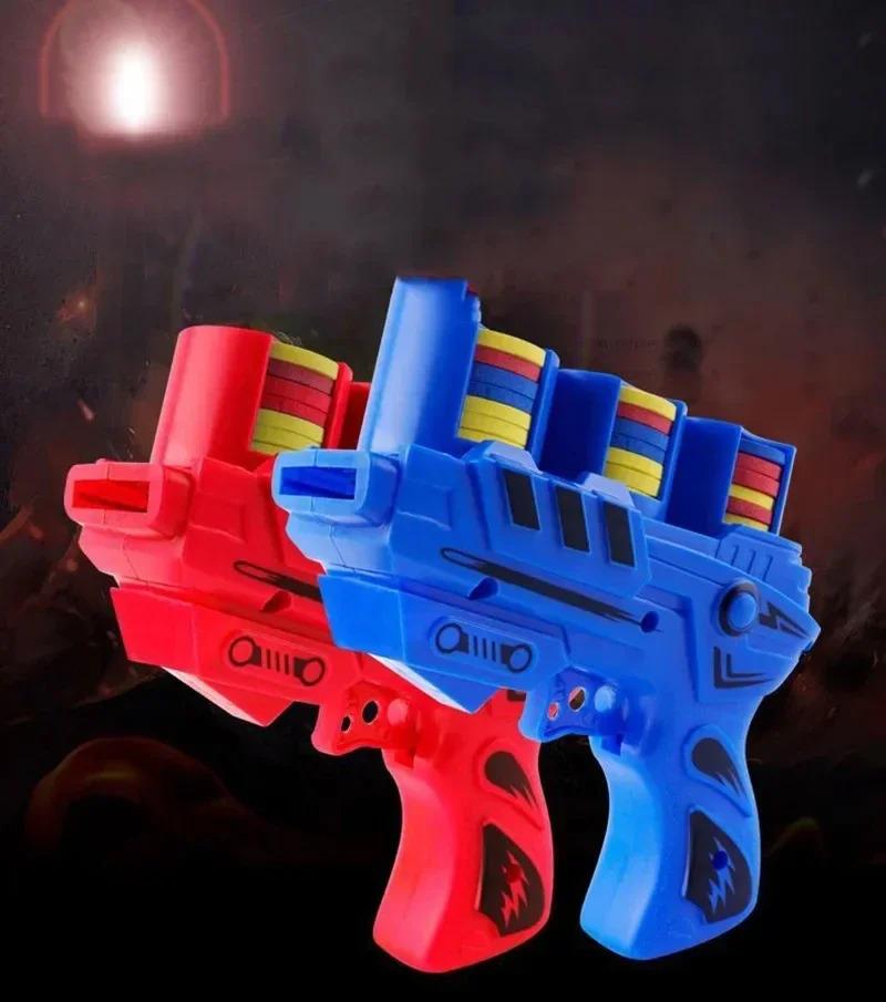 Children Fun Toys Flying Saucer Guns Ejection Flying Disc 100 EVA Soft ...