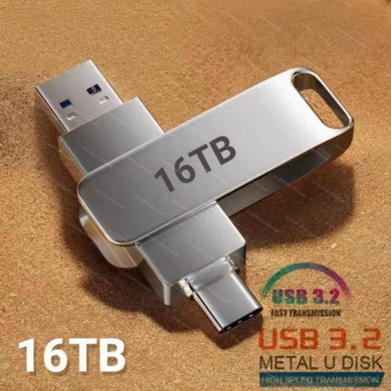 16TB USB 3.2 Flash Drives High Speed Transfer Metal Pendrive Memory ...