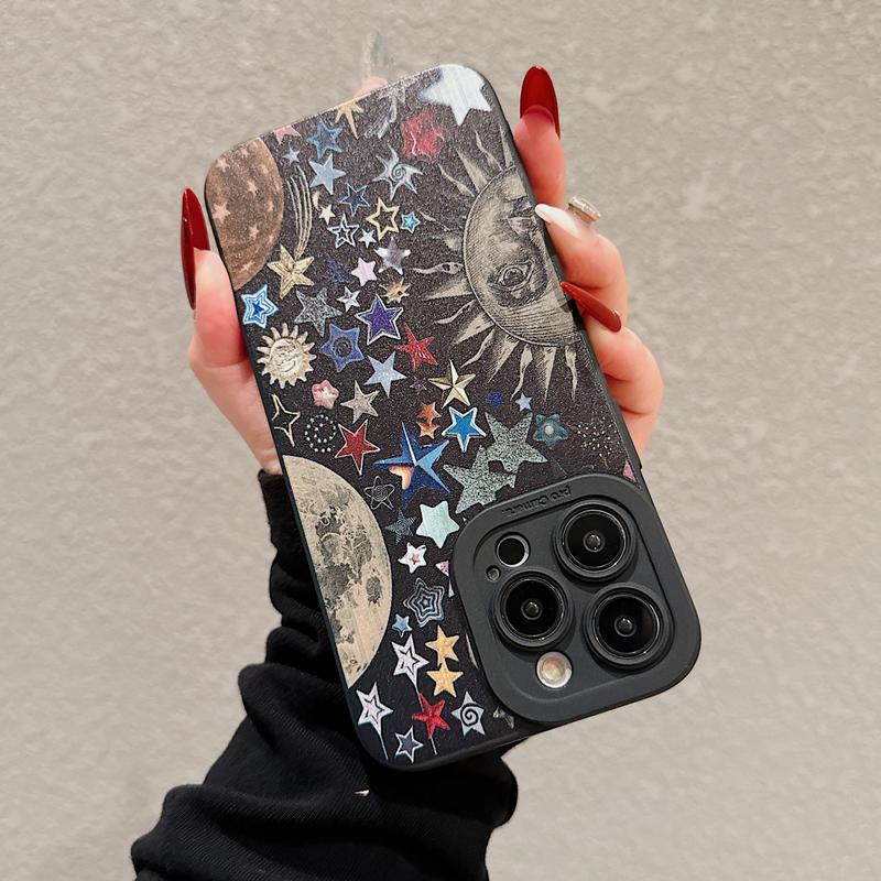 Star & Moon Pattern Phone Case, Anti-drop Cellphone Protective Case ...