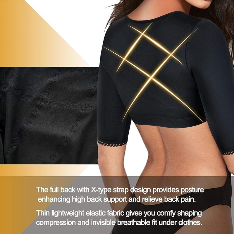 Women Post Surgery Compression Arm Sleeves Shapewear Push Up Bra Long ...