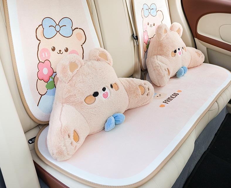 Cartoon Car Headrest Neck Pillow Bear Car Lumbar Pillow All-Season ...