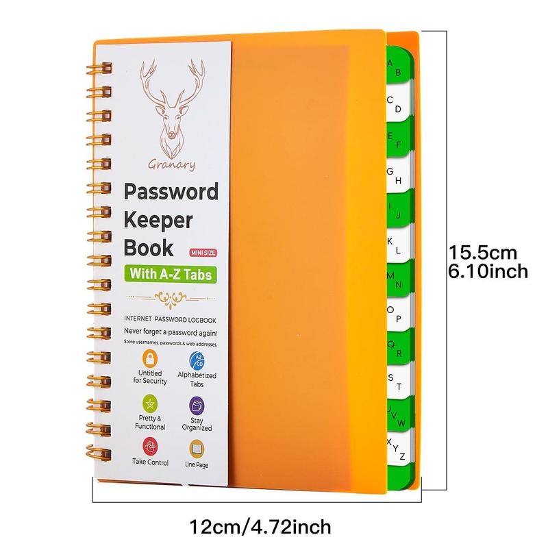 Password Keeper Book with Alphabetical A-Z Tabs, 1 Count Internet ...