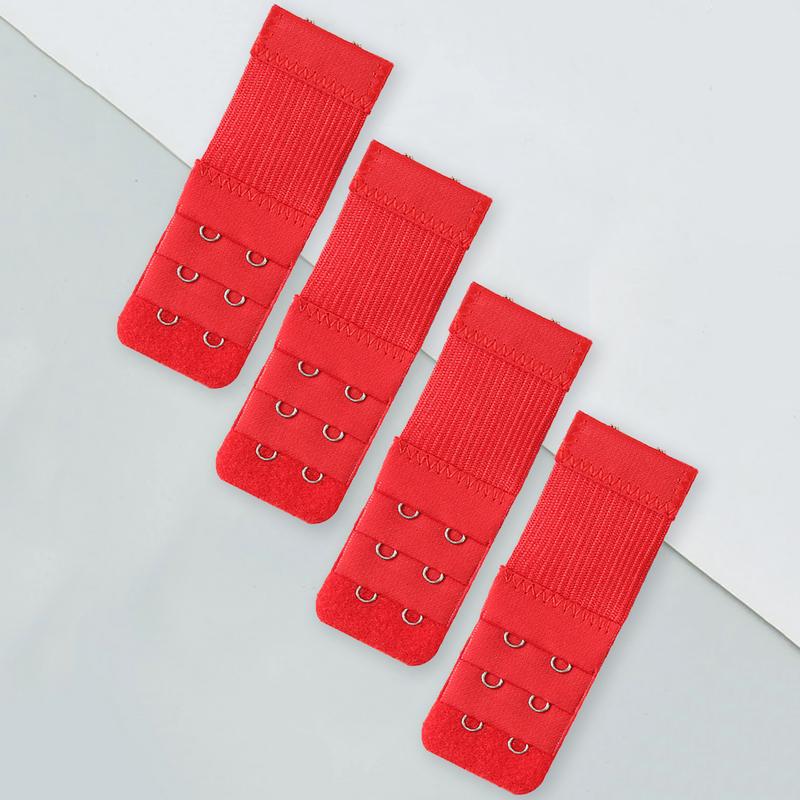 4 Pack Elastic Bra Extender Set for Women Comfortable 2 Hooks & 3 Rows ...