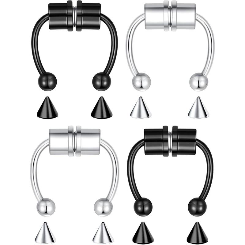 1-16Pcs 16G 18G 20G 22G Nose Rings Hoops Nose Piercings Fake Nose Ring ...