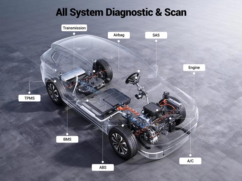 Vdiagtool D200 Bi-Directional Car OBD2 Scanner with J2534 & DoIP ...