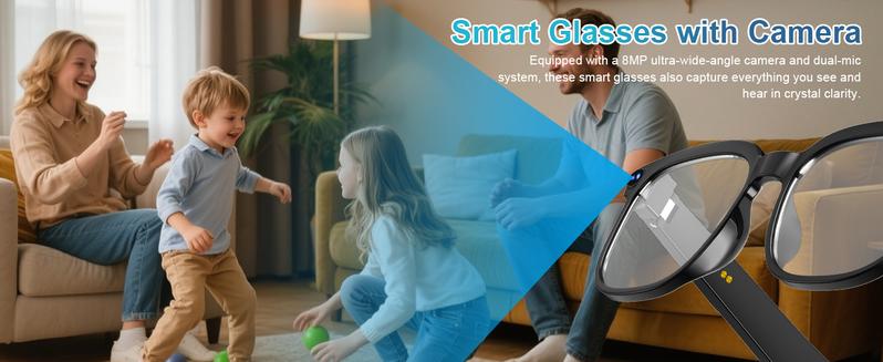 Smart AI Camera Glasses M02S – 8MP HD 1080P Video Recording ...