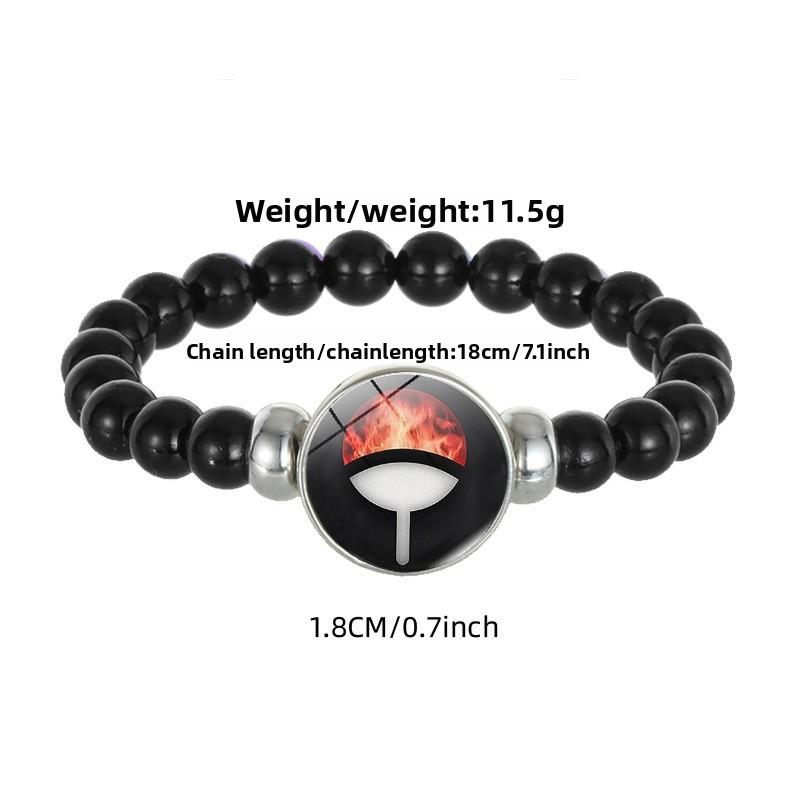 Naruto Mangekyo Sharingan Bracelets Unisex Black Bead String Stretch ...