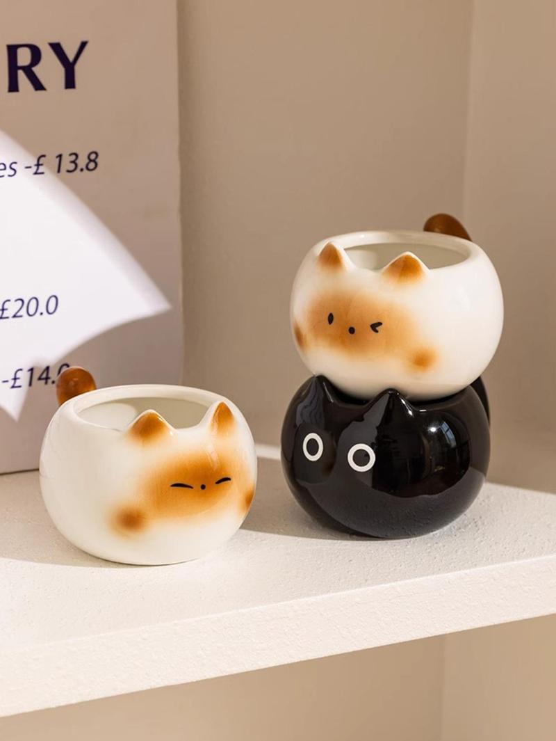 Cute Siamese Cat Coffee Cup, Creative Adorable Kitty Mug, High-Quality ...