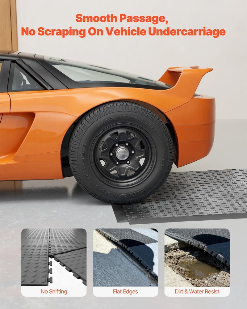 VEVOR Male Garage Floors Transition Edge Kit, 15 PCS Sturdy PP ...